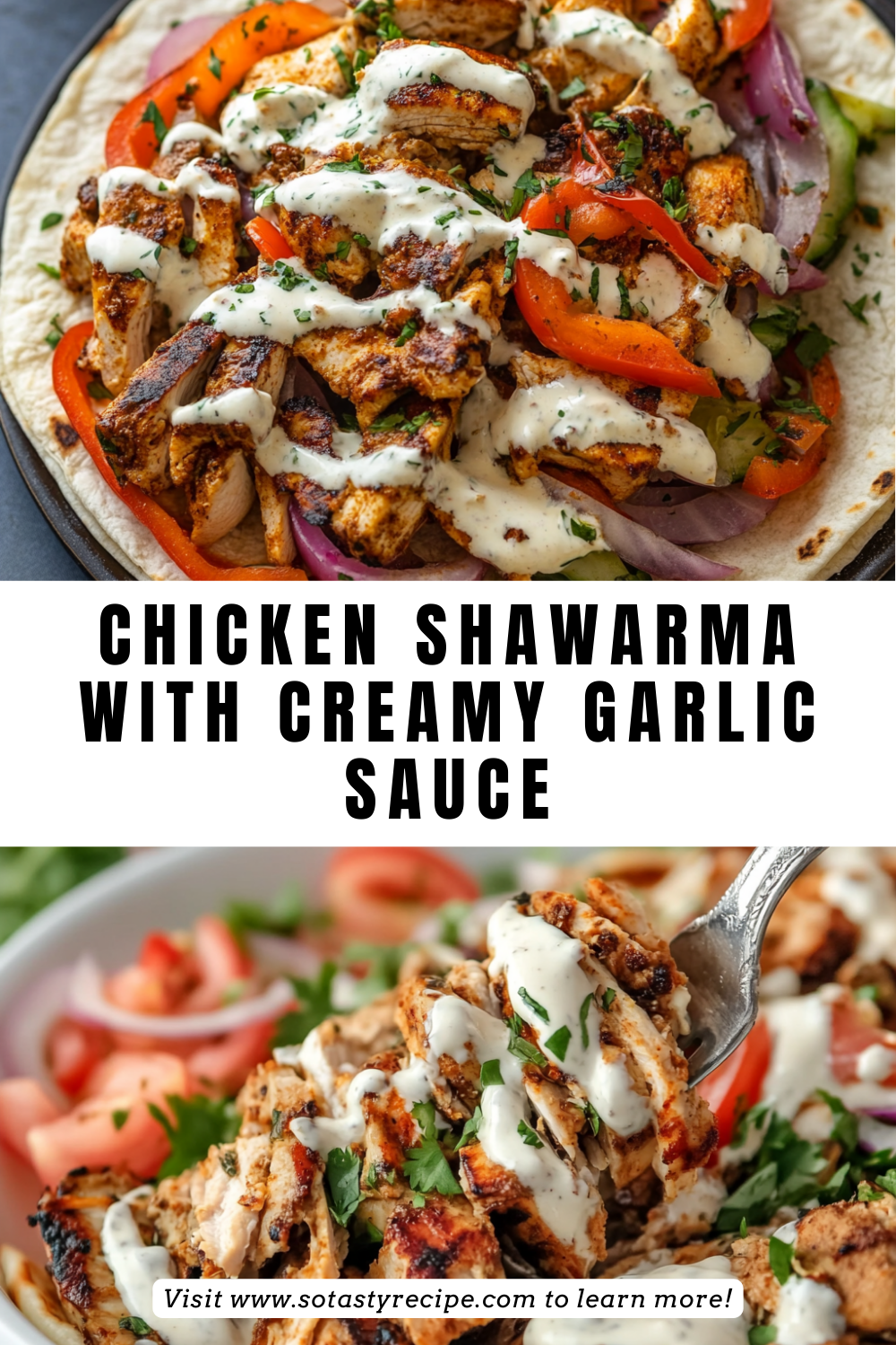Chicken Shawarma with Creamy Garlic Sauce Recipe - Infloin Recipes