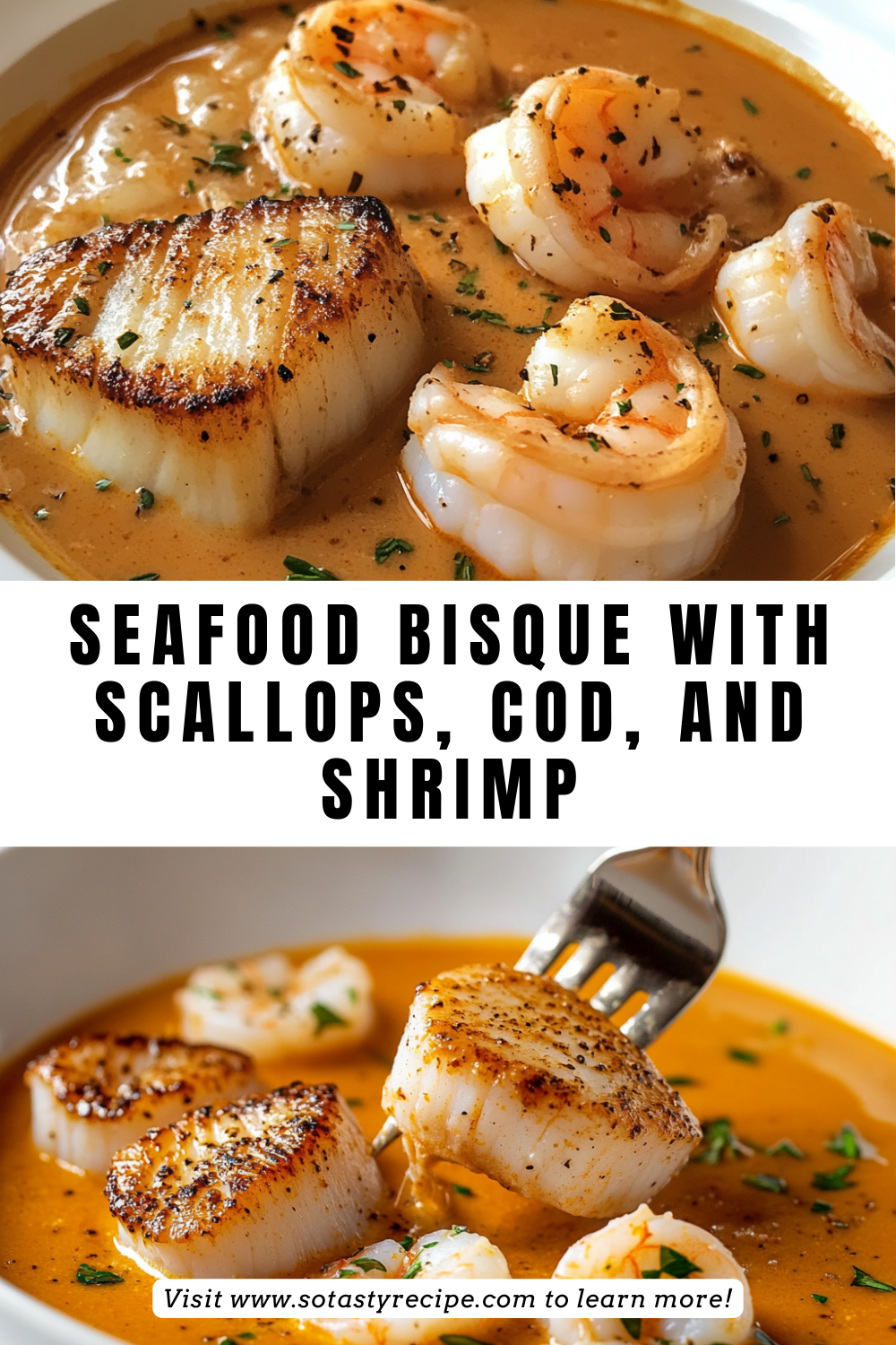 Seafood Bisque with Scallops, Cod, and Shrimp – Infloin Recipes