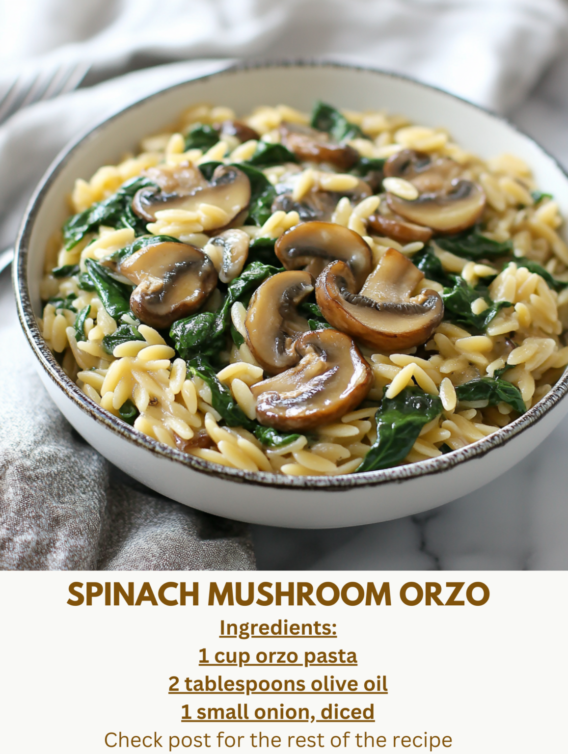 Spinach Mushroom Orzo Recipe: A Wholesome Delight – Infloin Recipes