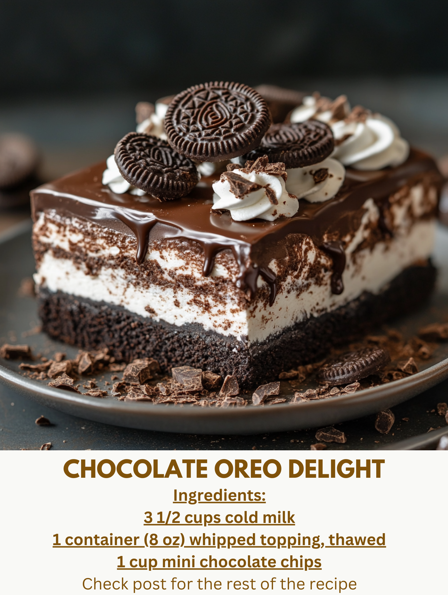 Chocolate Oreo Delight – Infloin Recipes