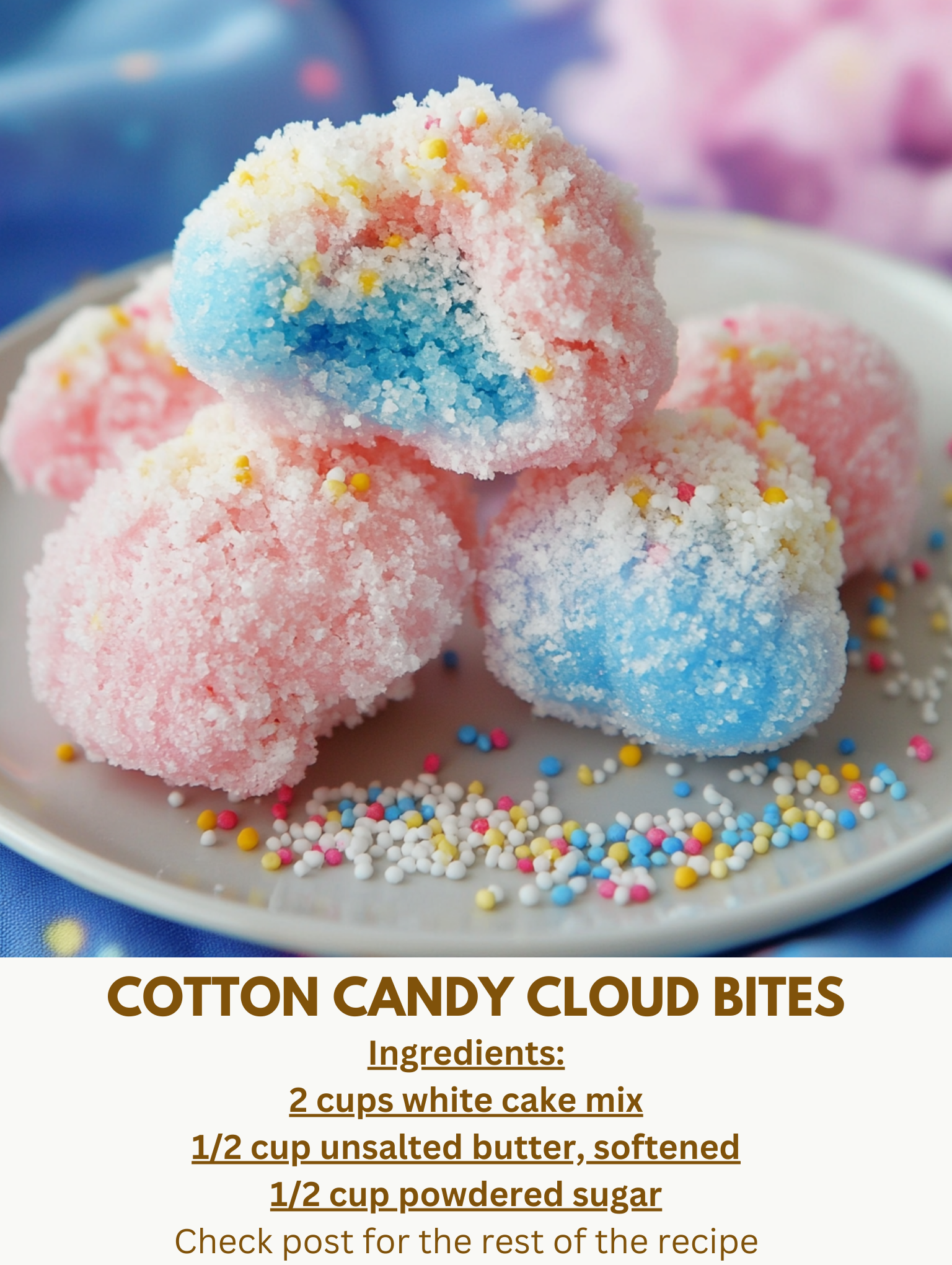 Cotton Candy Cloud Bites – Infloin Recipes