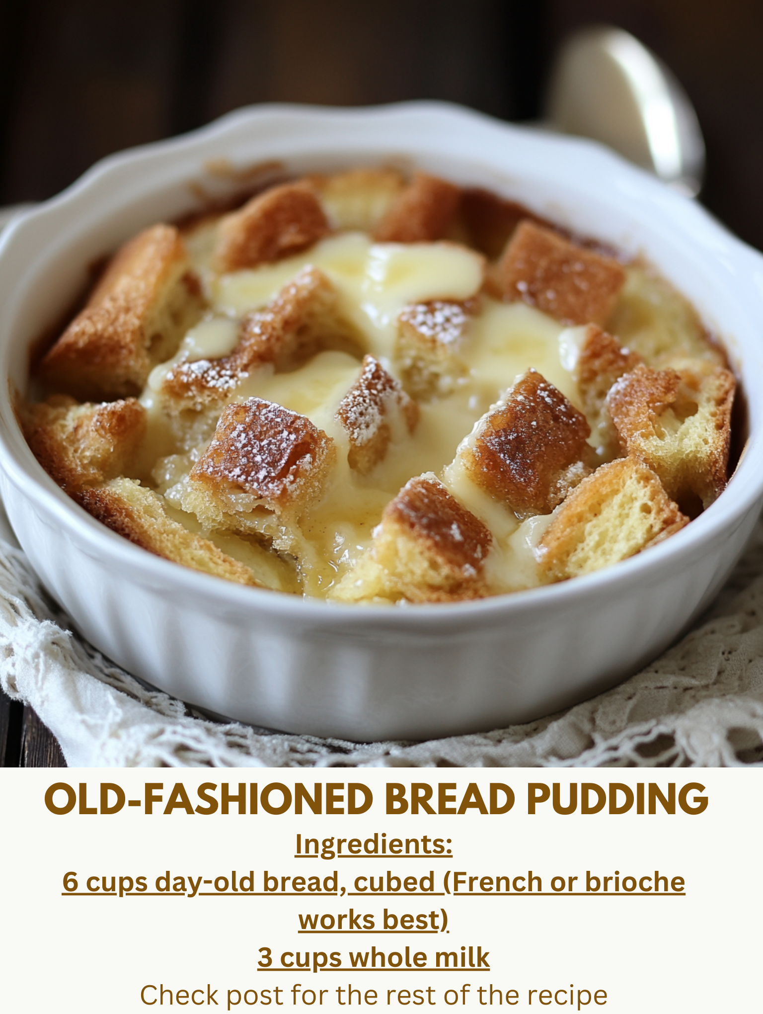 Old-Fashioned Bread Pudding with Vanilla Sauce: A Timeless Dessert ...
