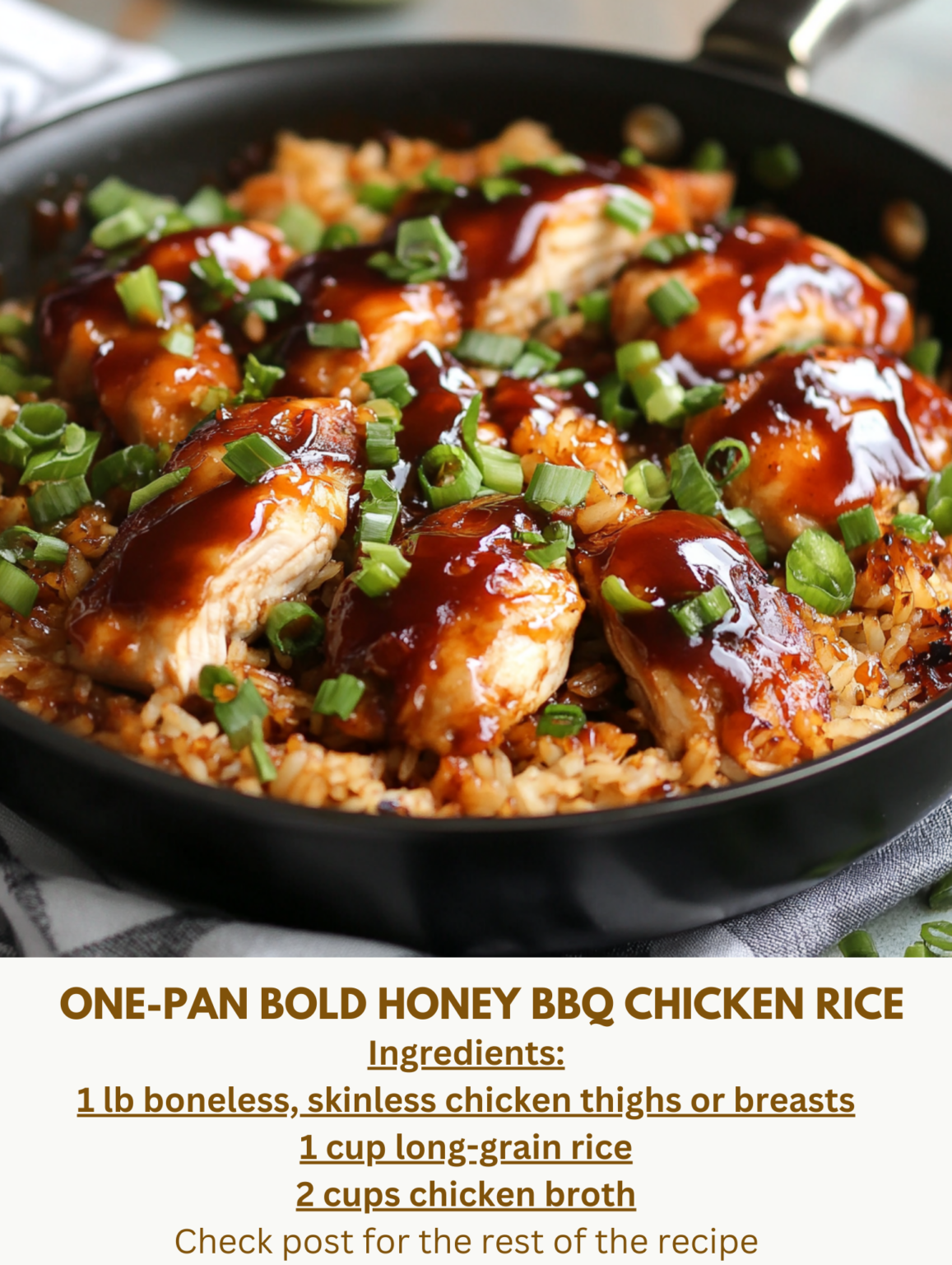 One-Pan Bold Honey BBQ Chicken Rice: A Flavorful Family Favorite ...